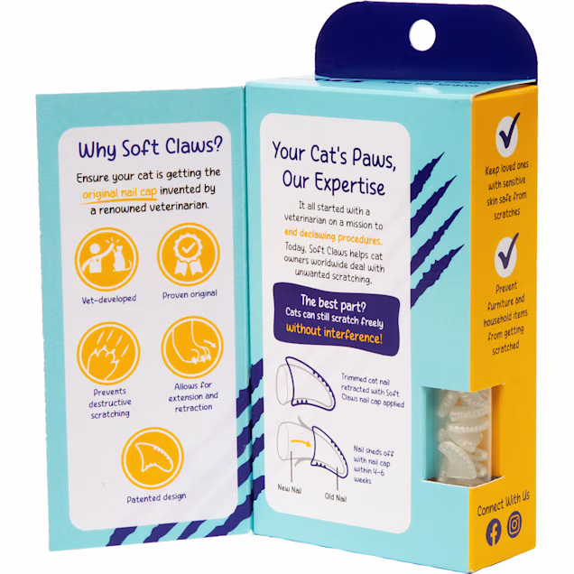 Soft Claws Clear Cat Nail Caps, Medium | Petco