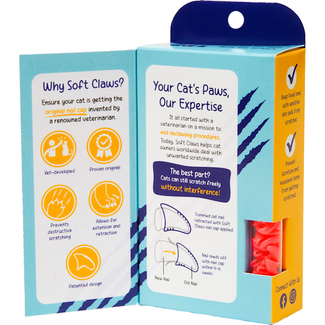 Soft Claws Large Pink Nail Caps for Cats & Adhesive Kit