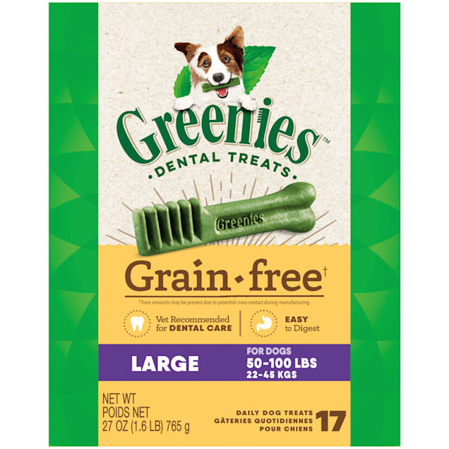 Greenies Grain Free Large Natural Dog Dental Care Chews Oral Health Dog ...