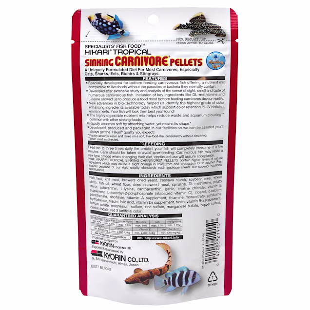 sinking carnivore pellets