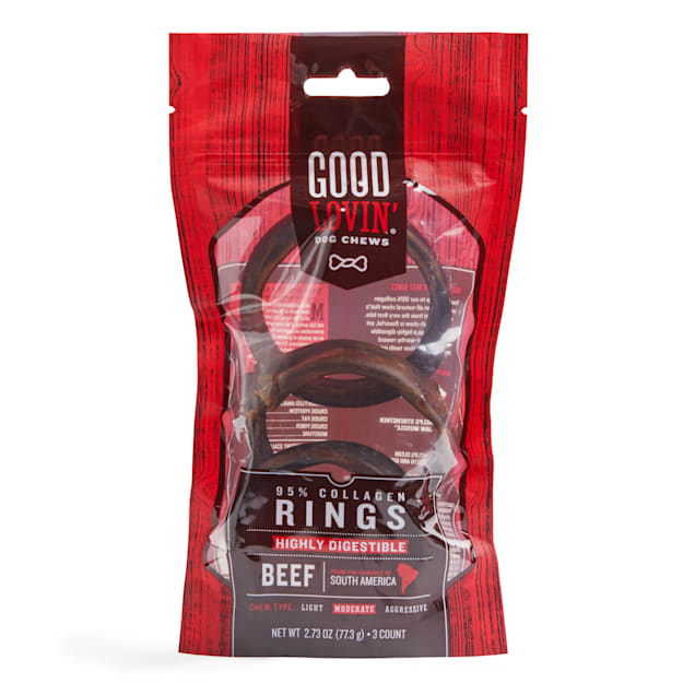 Good Lovin' 95% Collagen Beef Ring Dog Chews, 2.73 oz., Count of 3 | Petco