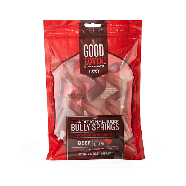 Good Lovin' Traditional Beef Bully Spring Dog Chew, 1.7 oz., Count of 3 ...