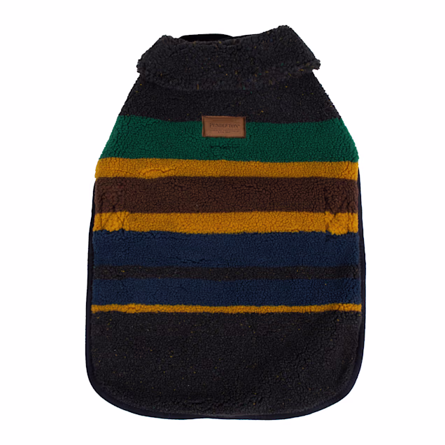 Pendleton Vintage Camp Dog Coat in Oxford Black, Small | Petco