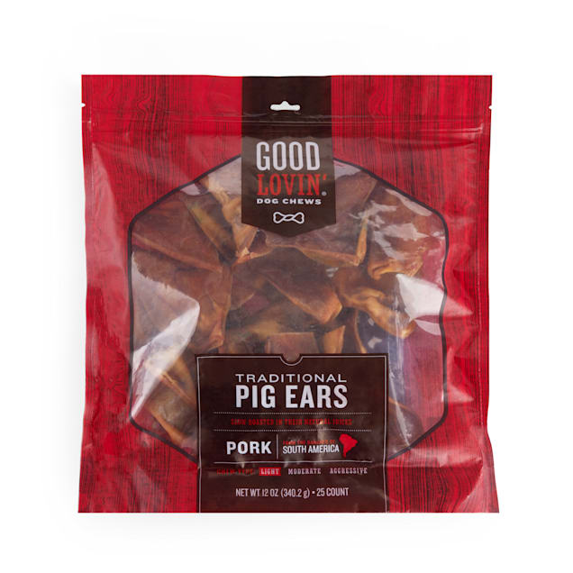 Good Lovin' Traditional Pig Ears Chew for Dogs, 12 oz., Count of 25 | Petco