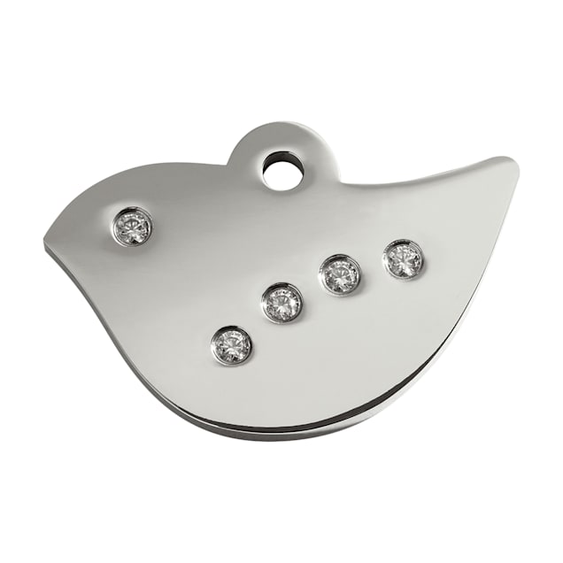 Red Dingo Diamante Polished Stainless Steel Personalized Engraved Pet ...