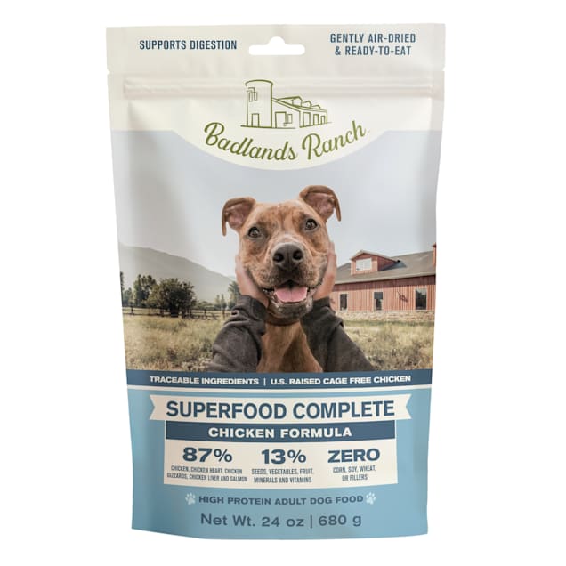 Badlands Ranch Superfood Complete Chicken Air Dried Dog Food, 24 oz ...