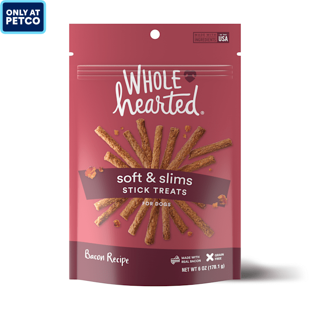 WholeHearted Grain Free Soft and Chewy Bacon Recipe Dog Stick Treats ...