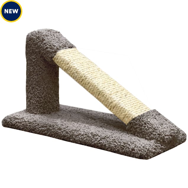 Grey Tilted Cat Scratching Post & Sturdy Spine Support