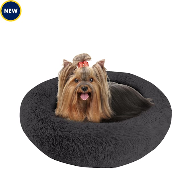 Pet Napper Black Donut Dog Bed, 22" L X 22" W X 8" H | Petco