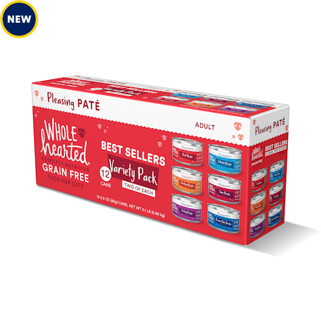 WholeHearted Grain Free Best Sellers Wet Cat Food Pate Variety Pack, 2. ...