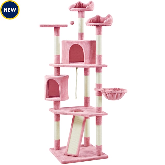 Topeakmart 79" Pink Cat Tower with Loungers & Condos