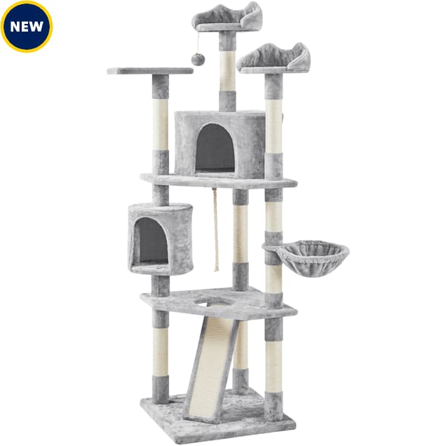 Topeakmart Multilevel Large Cat Tower, Light Gray | Petco