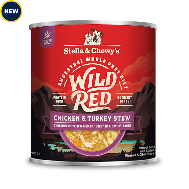 Stella & Chewy's Wild Red High Protein Chicken & Turkey Stew Recipe Wet Dog Food, 10 oz., Case ...