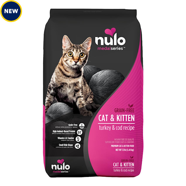 NULO MEDALSERIES GRAIN-FREE TURKEY & COD DRY CAT & KITTEN FOOD, 12 LBS ...