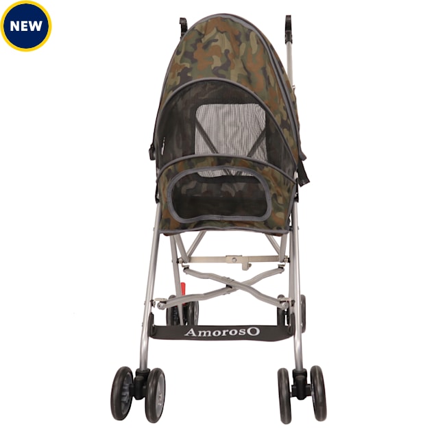 AmorosO Pet Camo Green Umbrella Pet Stroller, 32" L X 15" W X 7" H | Petco