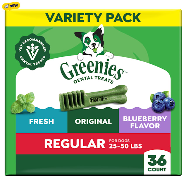 Greenies Regular Natural Dental Care Variety Pack Dog Treats, 36 oz ...