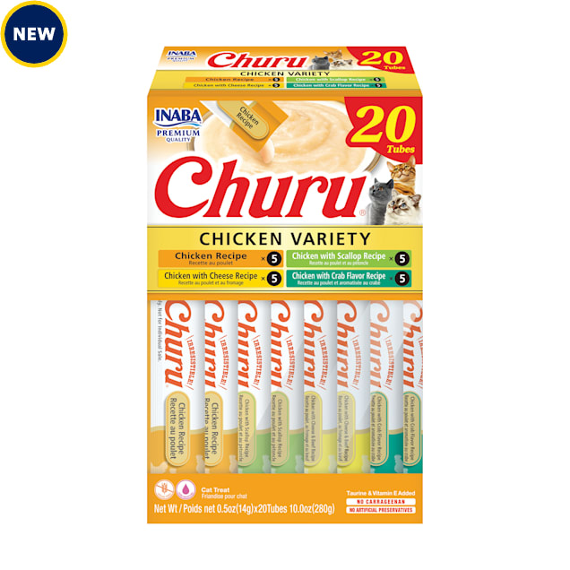 Inaba Churu Variety Box Chicken, Scallop, Cheese & Crab Cat Treats, 10 ...