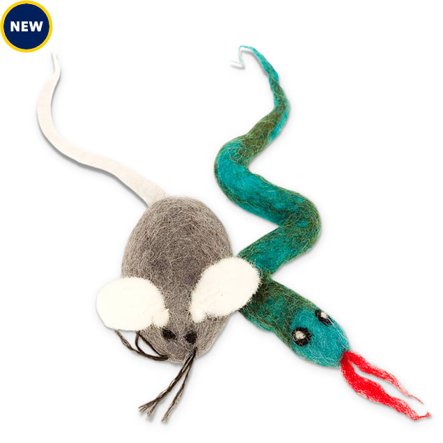 Karma Cat Natural Wool Wool & Snake Assorted Color Cat Toys, Small | Petco