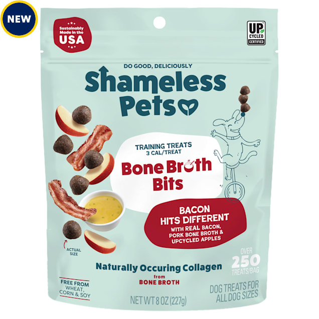 Shameless Pets Treats Bacon Hits Different Bone Broth Chews for Dogs, 8 ...