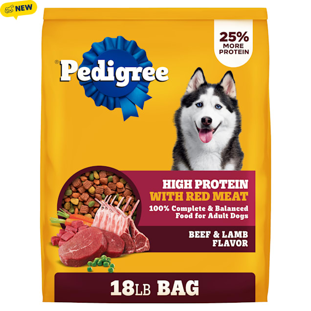 Pedigree High Protein Adult Beef and Lamb Flavor Kibble Dry Dog Food ...