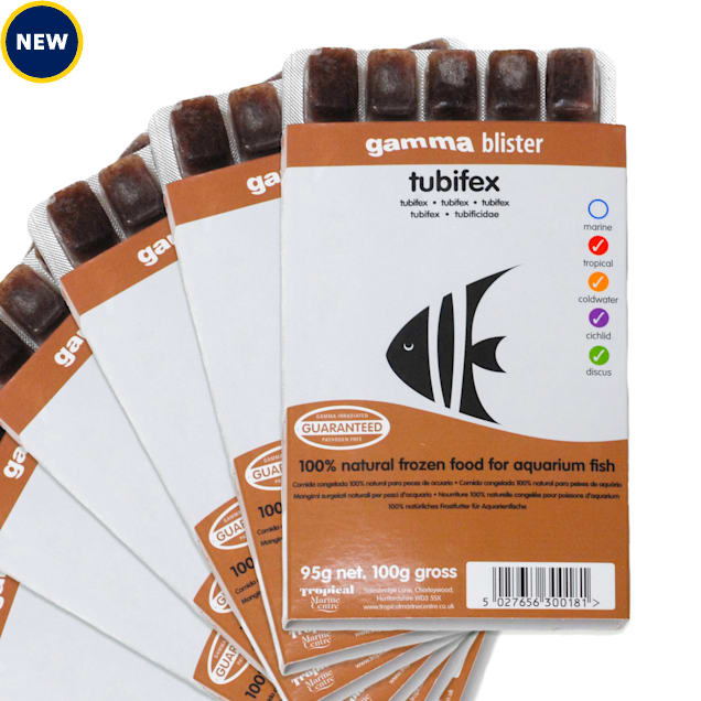 Tropical Marine Centre Gamma Frozen Food Tubifex Blister Pack Fish Food ...