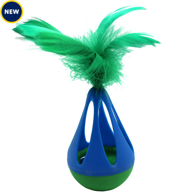 Playology Wobber with Feather Cat Toy, Small | Petco