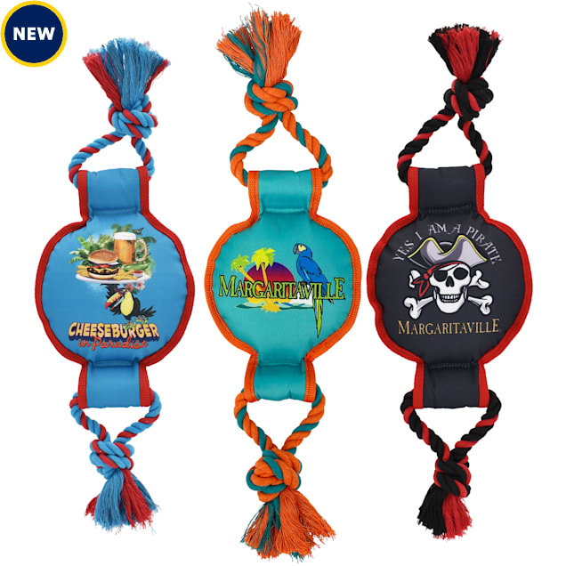 Multipet International Margaritaville Disc with Tug Rope Assorted Dog ...