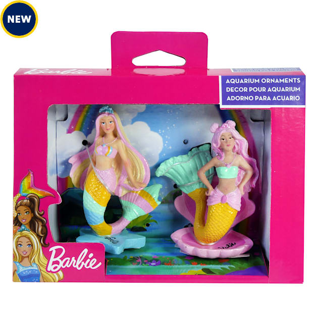 Penn Plax Barbie Mermaid & Friend Aquarium Decor Set