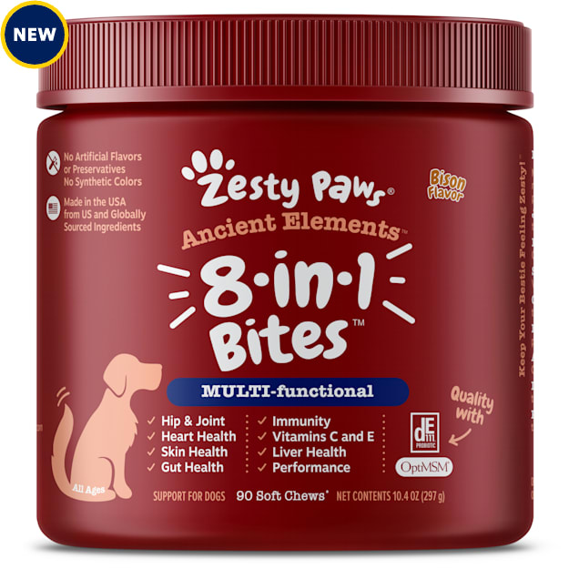 Zesty Paws Bison Ancient Elements 8-in-1 Bites for Dogs, 10.4 oz ...