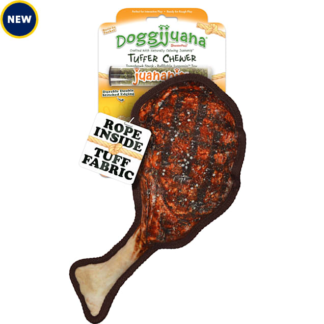Doggijuana Tuffer Chewer Refillable Tomahawk Steak Dog Toy, Small | Petco