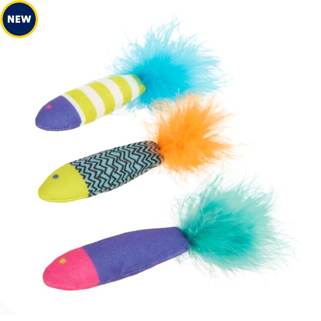 SmartyKat Catnip & Feather Fish Plush Toy for Cats