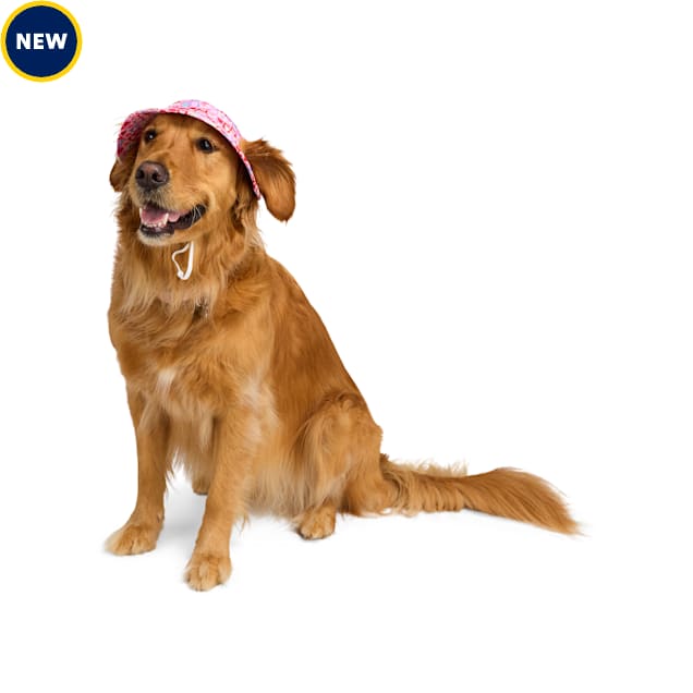 YOULY Reversible Heart Dog Bucket Hat, X-Small/Small, Pink Heart ...