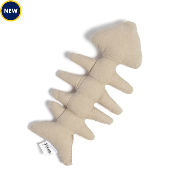 Jupiter White Fish Bone Plush Cat Toy, Small | Petco