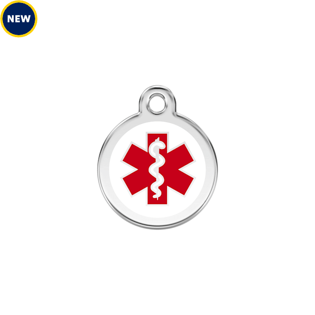 Red Dingo Stainless Steel Enamel Medical Personalized Engraved Pet ID ...