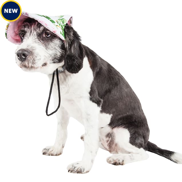 Pet Life 'Botanic Bark' Floral Uv Protectant Adjustable Fashion Dog Hat ...