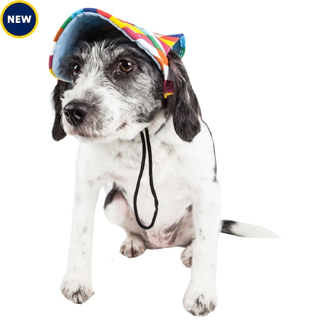 Pet Life 'Colorfur' Floral Uv Protectant Adjustable Fashion Dog Hat Cap ...