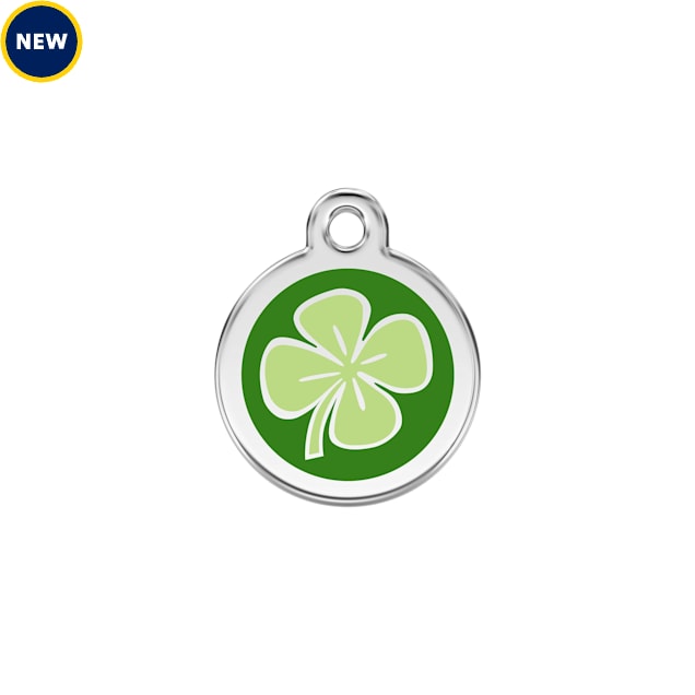 Red Dingo Stainless Steel Enamel Clover Personalized Engraved Pet ID ...