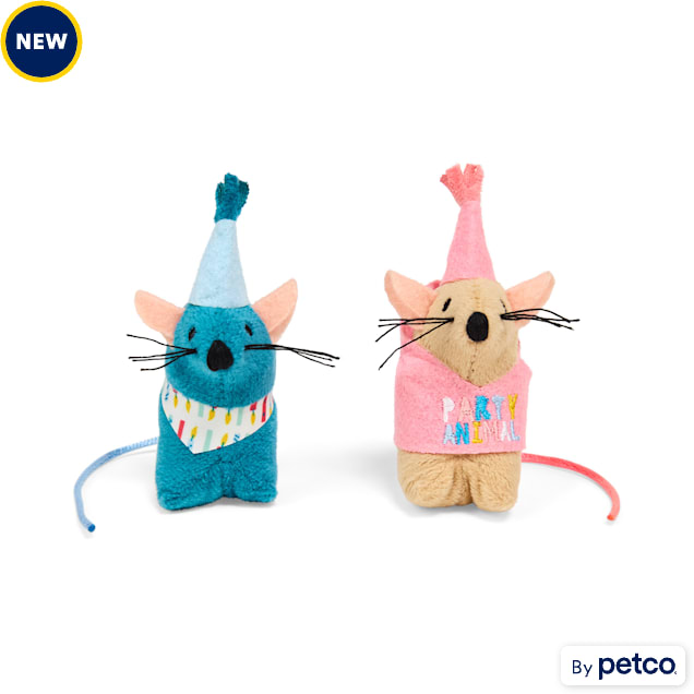 YOULY Birthday Mice Cat Toy, X-Small, Pack of 2 | Petco