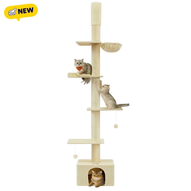 SONGMICS HOME 91-115-Inch Floor-to-Ceiling Cat Tower for Indoor Cats ...
