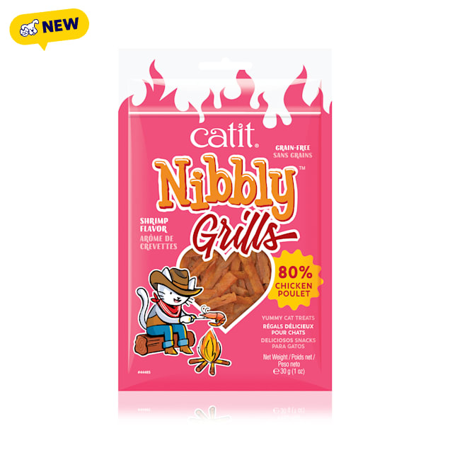 Catit Chicken & Shrimp Flavor Nibbly Grills Cat Treats, 1.06 oz. | Petco