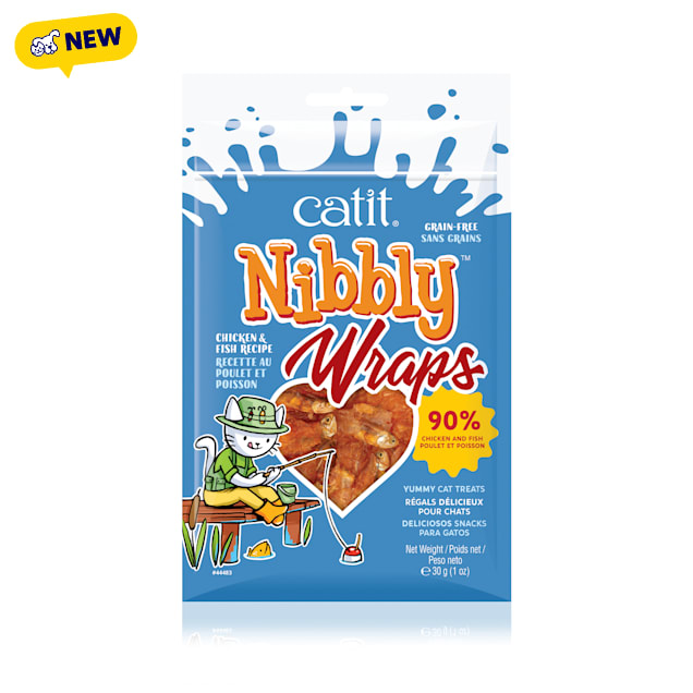 Catit Chicken & Fish Nibbly Wraps Cat Treats, 1.06 oz. | Petco