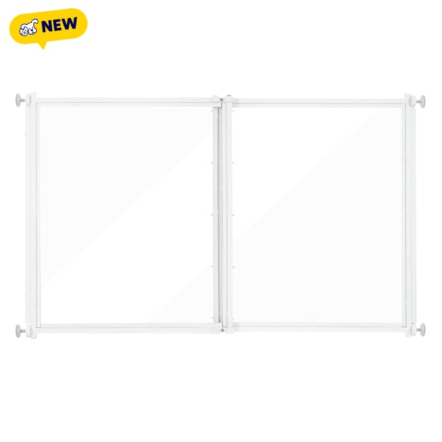Unipaws 24" H Clear Acrylic Gate, Pressure Mounted Safety Gate, White ...
