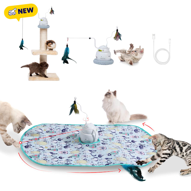 PawsPik Interactive 4-in-1 Laser & Hide & Seek Rechargeable Automatic ...