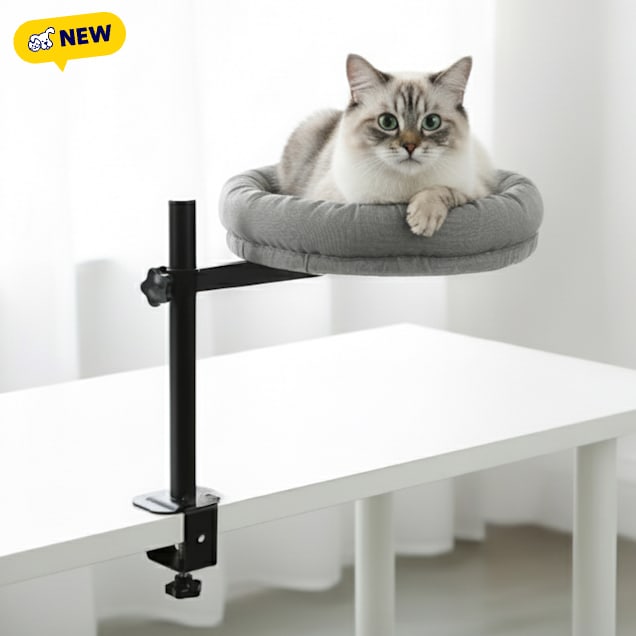 PawsPik Adjustable 360 Desk Cotton Cat Nest Bed, Gray, Small | Petco