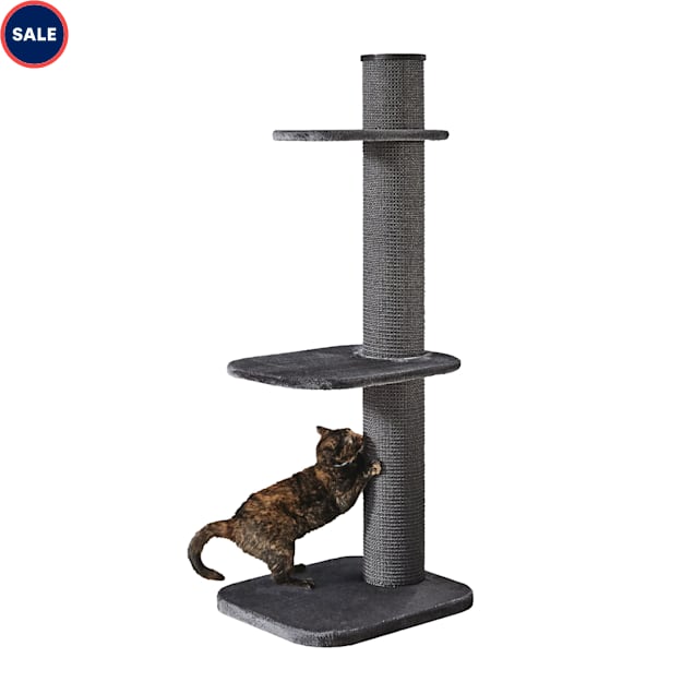 Two by Two Maple 3 Level Grey Cat Tree, 23.2" L X 24" W X 58.3" H | Petco