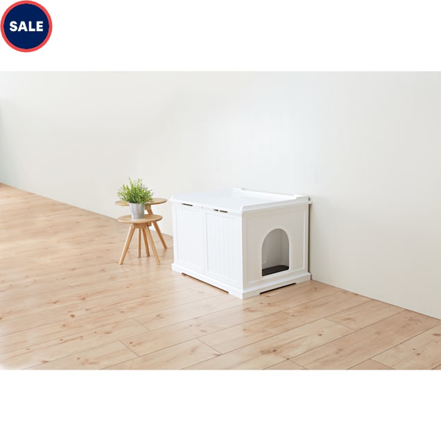 TRIXIE Wooden Pet House White Litter Box, 29.5" L X 20" W X 20.75" H ...