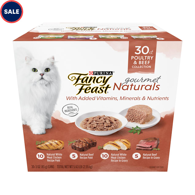Fancy Feast Gourmet Naturals Poultry & Beef Collection Wet Cat Food Variety Pack, 3 oz., Count ...