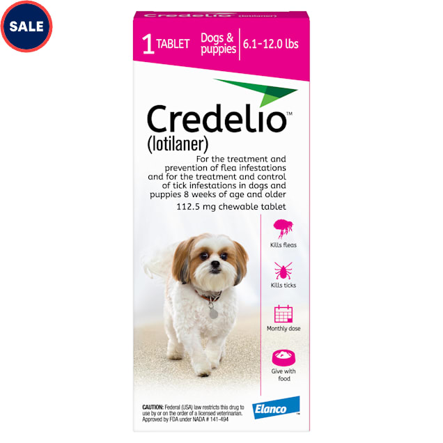 Credelio Chewable Tablet for Dogs 6.1-12 lbs, 1 Month Supply | Petco