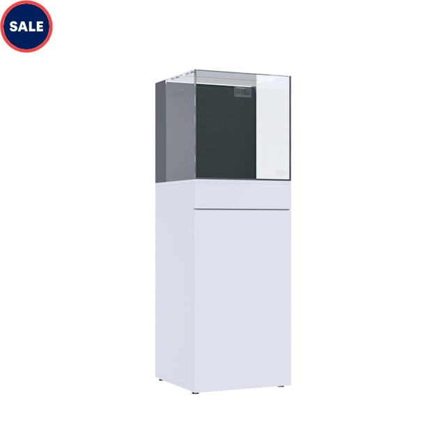 JBJ White 25 Gallon Rimless Flat Panel Aquarium Kit, 18.5" L X 18" W X ...