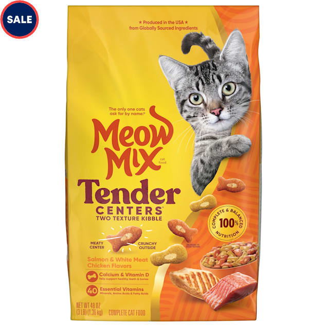 Meow Mix Tender Centers Salmon & Chicken Dry Cat Food, 3 lbs. | Petco